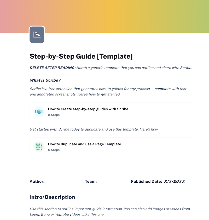 Step-by-Step Guide Template | Scribe